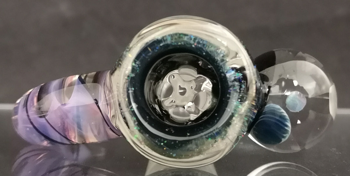 KOBB Glass - 18mm Horn Bowl w/ Opal In Space Marble (4 Hole) - Space T ...