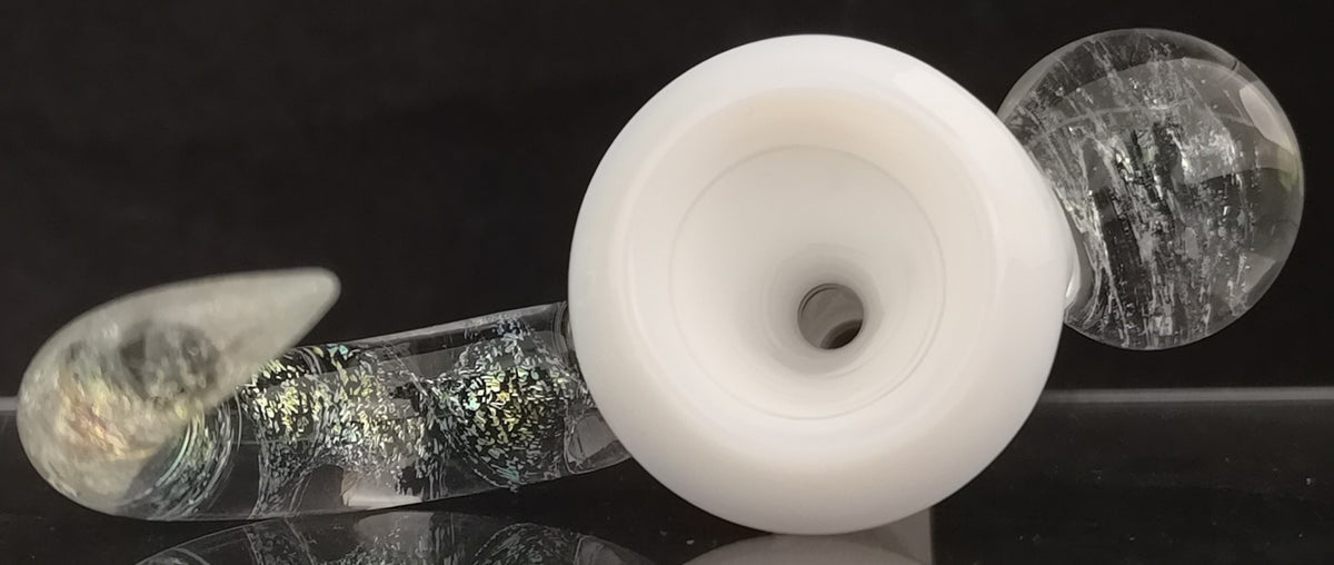 KOBB Glass - 14mm Up Horn Bowl w/ Dichro Marble (1 Hole) - White Rhino ...