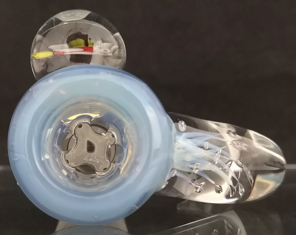 KOBB Glass - 18mm Worked Horn Bowl w/ Mario Flying Fish Millie (4 Hole ...