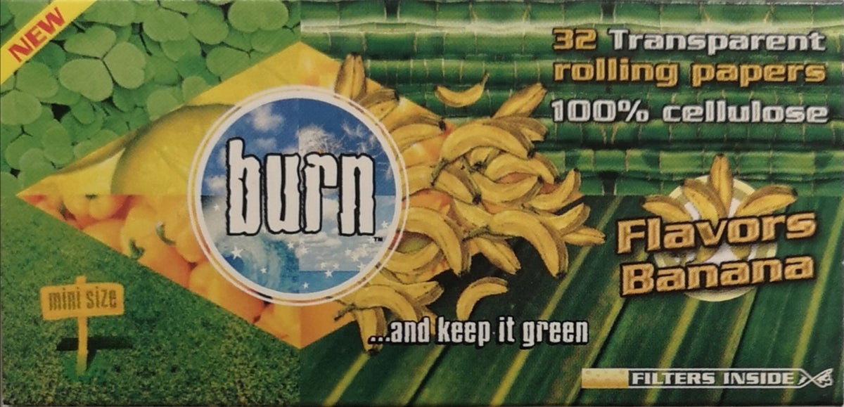 Burn Single Wide Flavored Transparent Rolling Papers & Tips 32 Papers ...