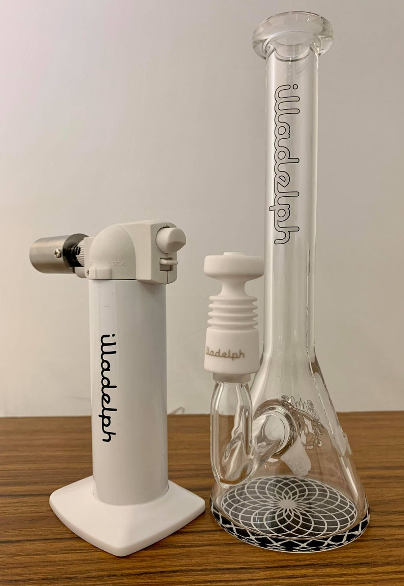 Illadelph Glass - Beaker Rig Kit w/ Hive Ceramic Domeless Nail & Torch ...