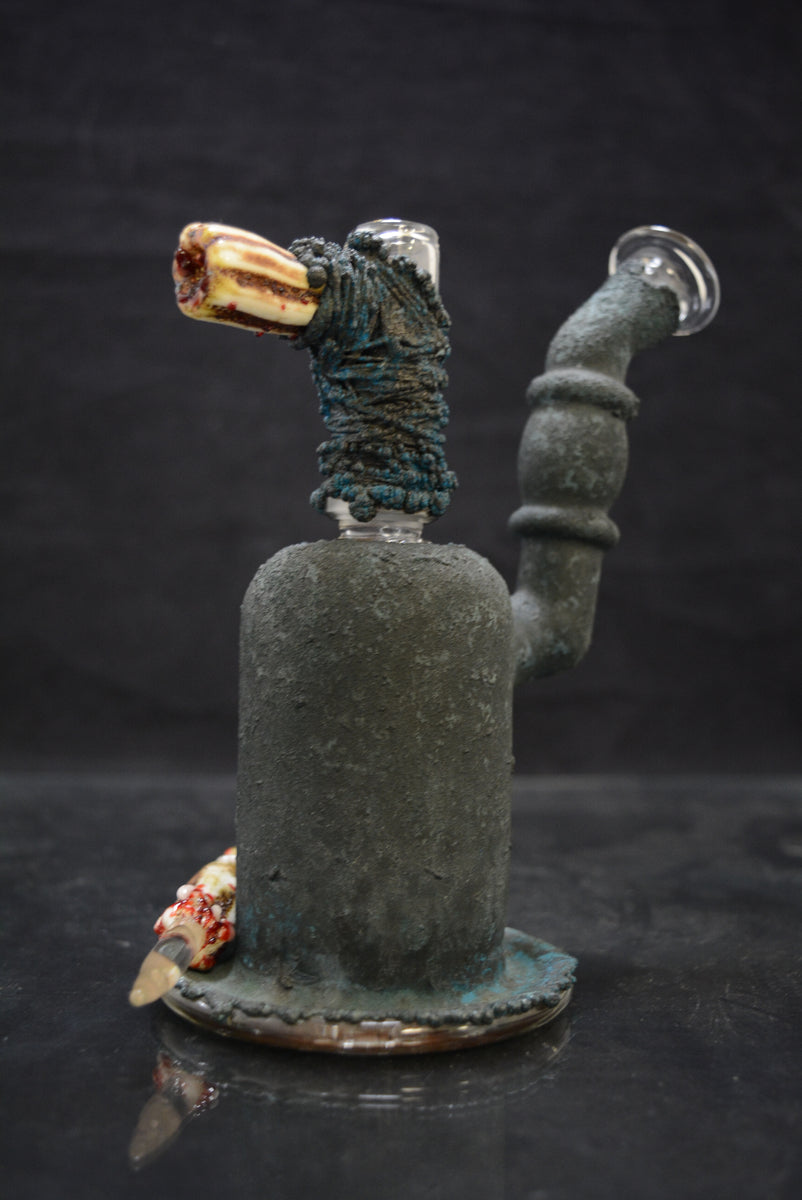 Rob Morrison Glass - 7.5" Electro Plated Bone Rig w/ Bone Dabber – Hi-Times