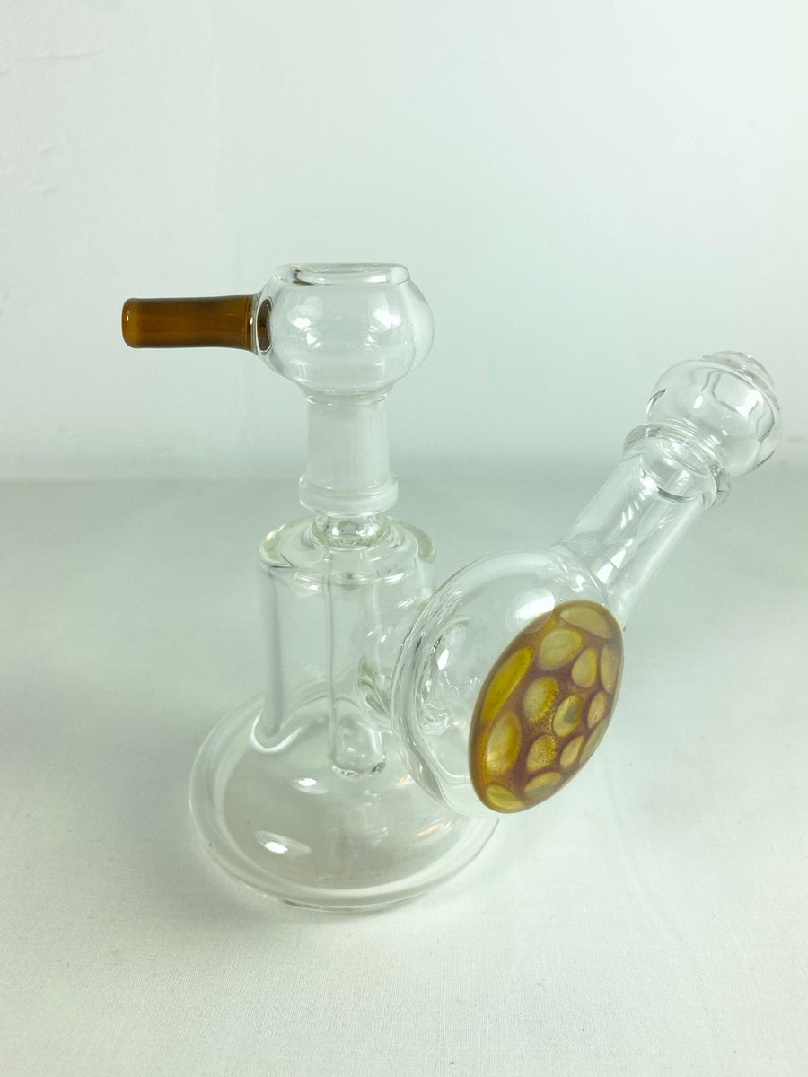 Hoobs Glass - 5" 14mm Male Joint Honeycomb Colored Side Car Rig - Ambe ...