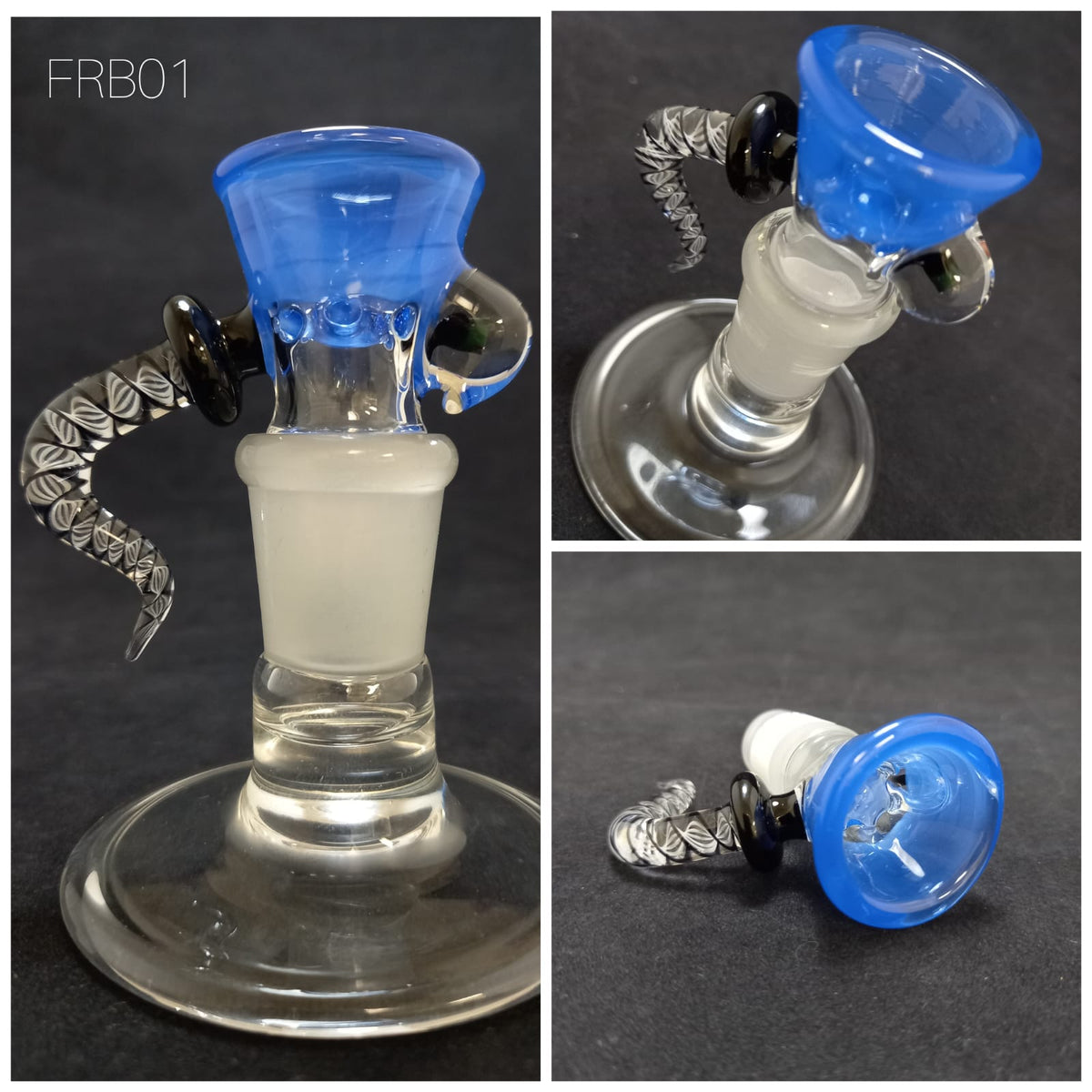 Frito Glass - 18mm Colored Horn Bowl w/ Frito Millie (6 Hole) - Blue ...